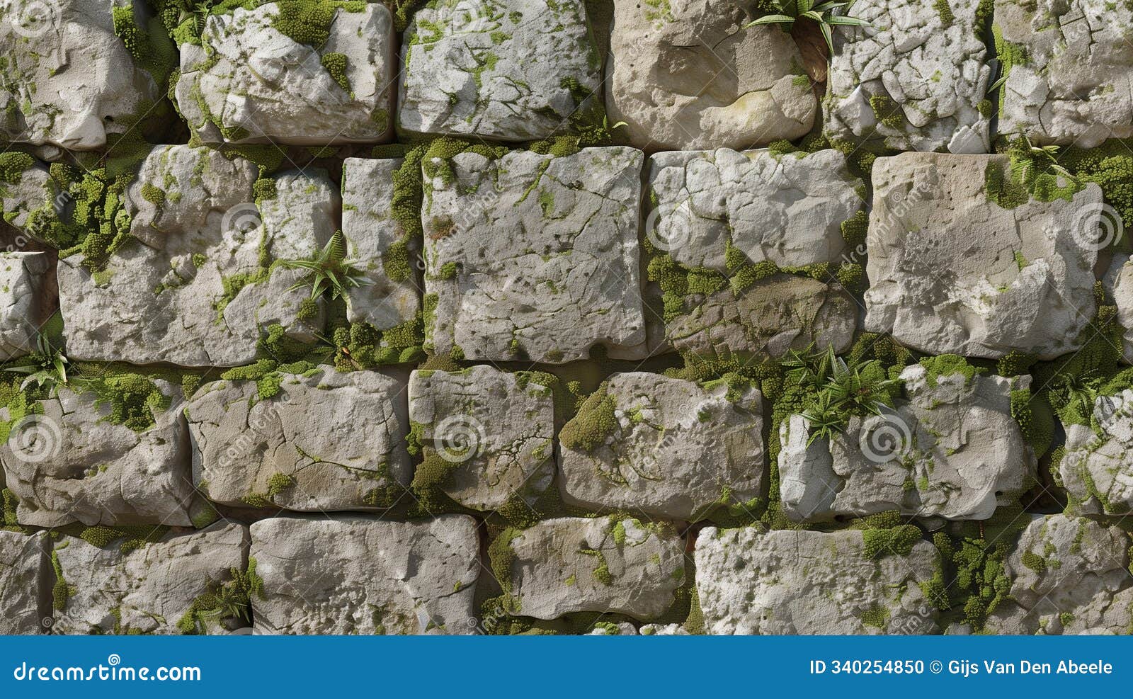 Mossy Stone Wall Texture Background Stock Illustration - Illustration ...