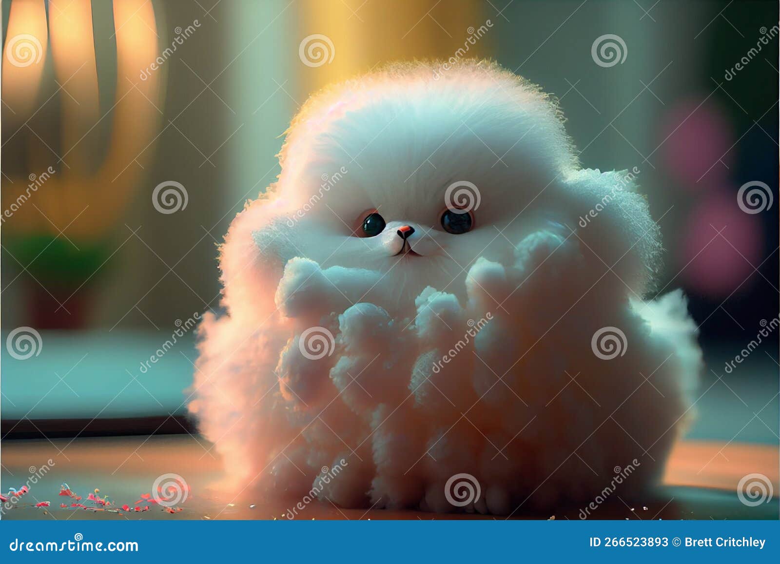 The Most Adorable Cute Fluffy Creature Character in the World Stock ...
