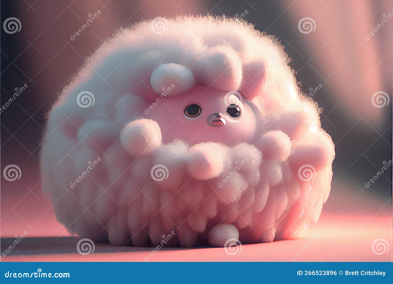 The Most Adorable Cute Fluffy Creature Character in the World Stock ...