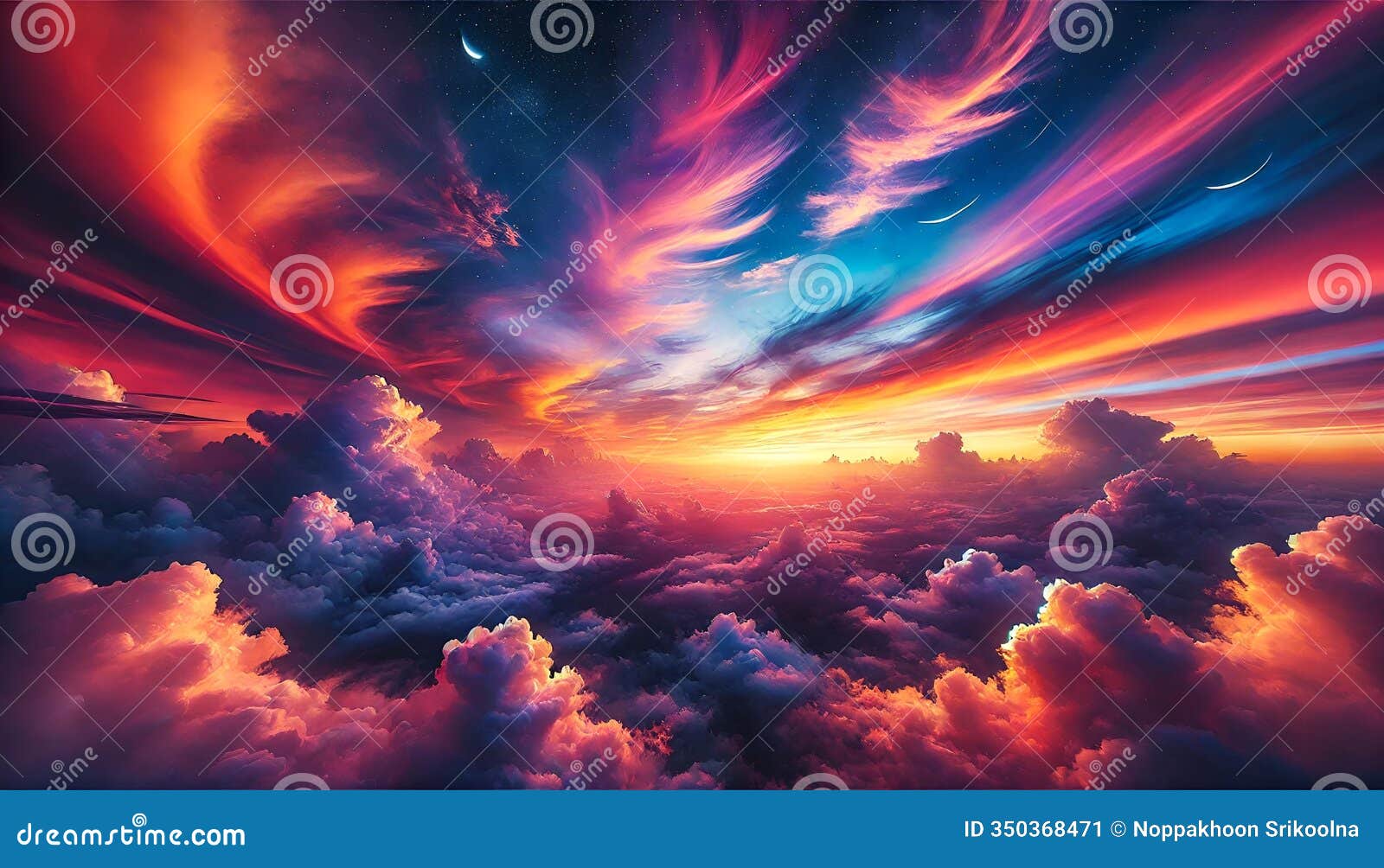 The Most Amazing and Beautiful Sky Backgrounds Stock Illustration ...