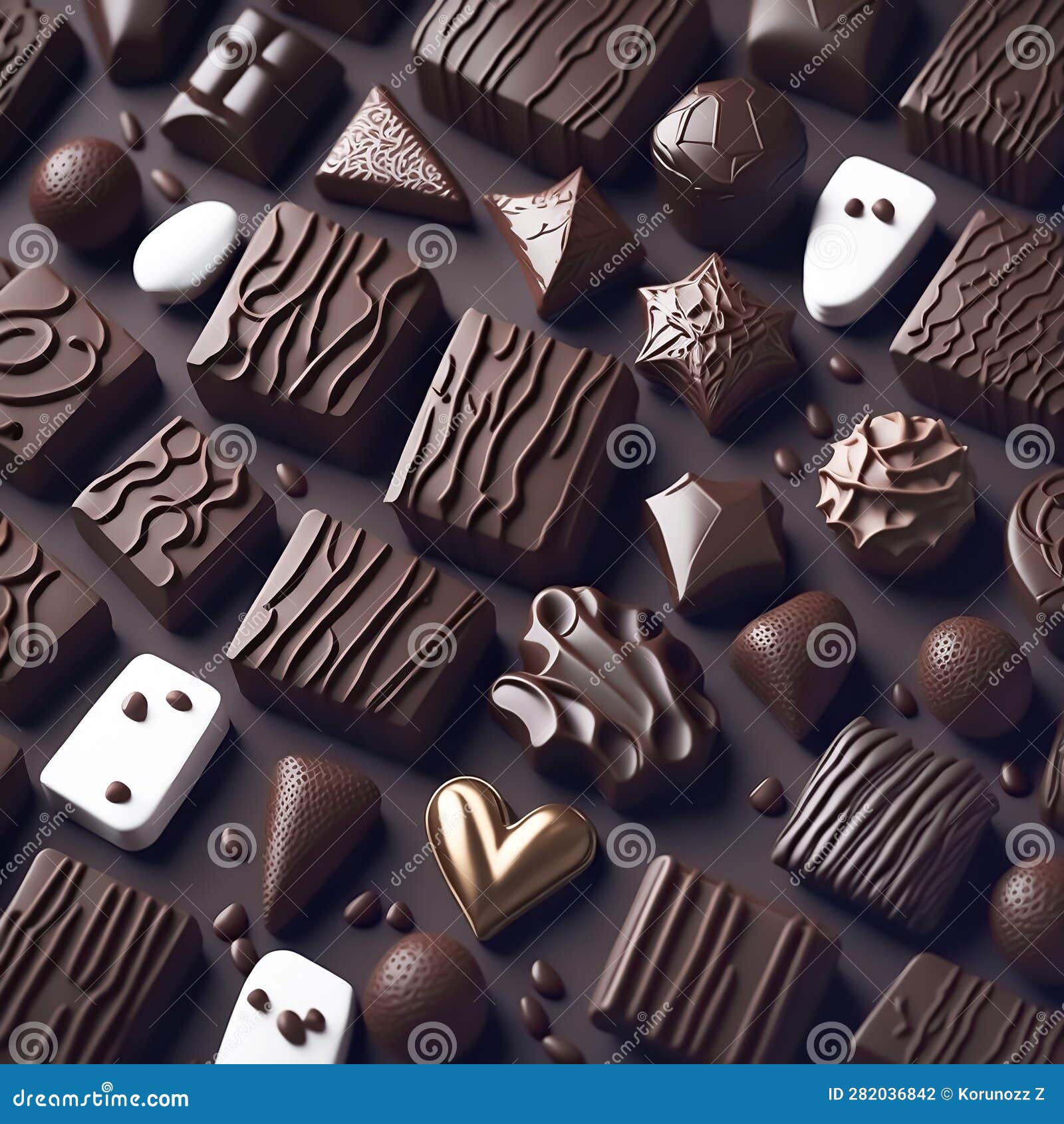 Most Attractive Beautiful Pieces of Chocolates. Stock Illustration ...