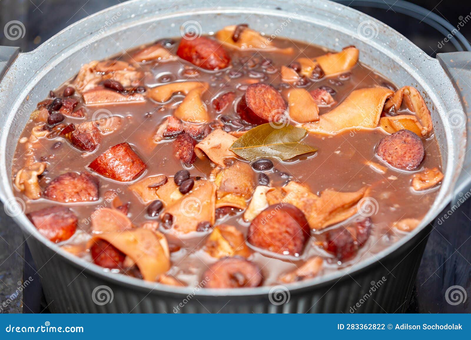 The Most Authentic and True Brazilian Feijoada in Fine Details. Stock ...