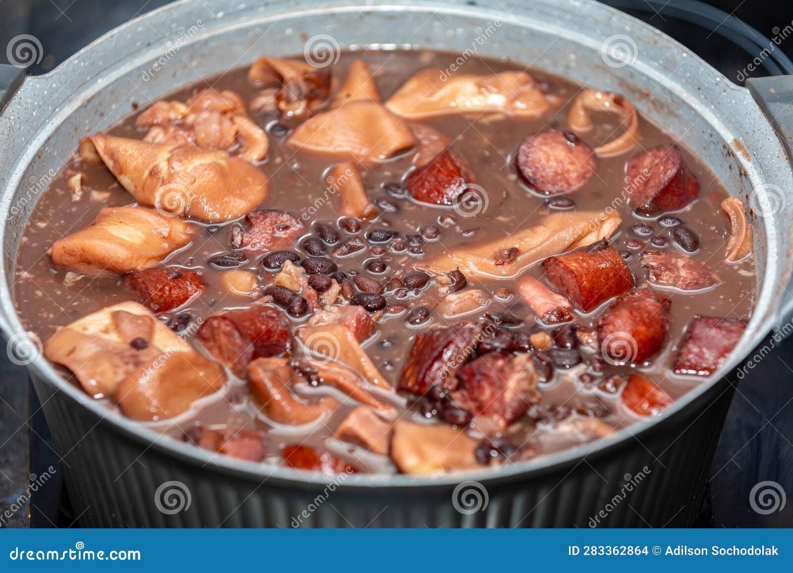 The Most Authentic and True Brazilian Feijoada in Fine Details. Stock ...