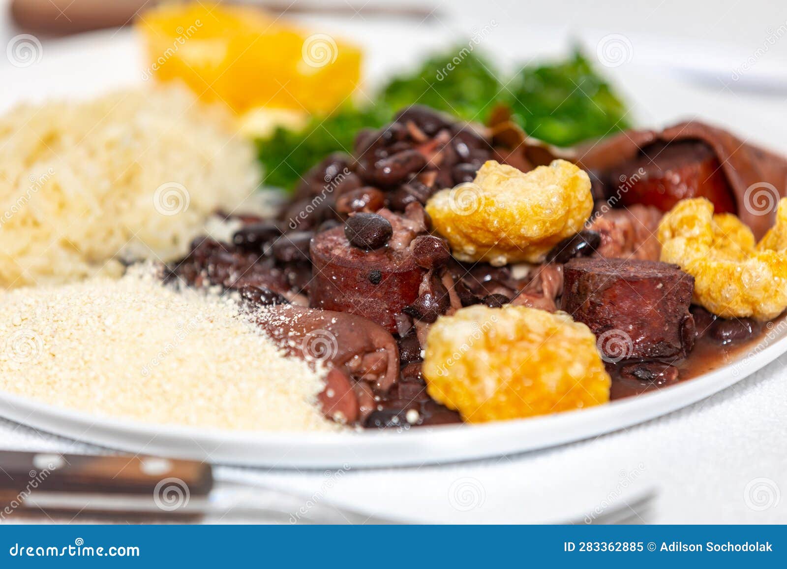 The Most Authentic and True Brazilian Feijoada in Fine Details. Stock ...