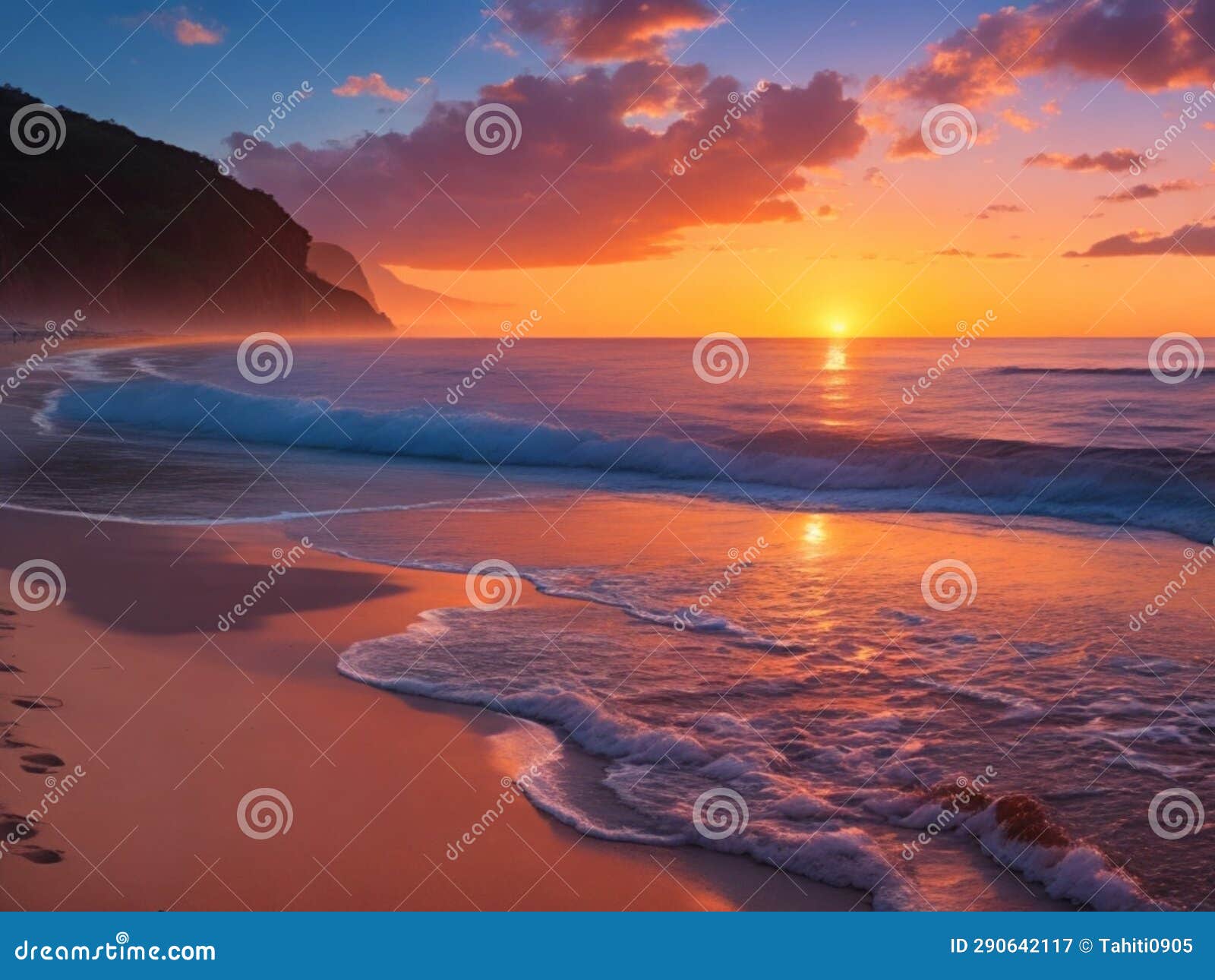 Most Beautiful Beach in the World at Sunrise Stock Image - Image of ...