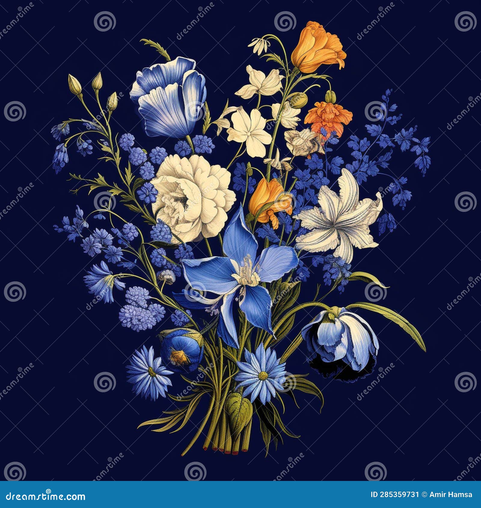 The Most Beautiful Flower Bucket Ever Stock Illustration - Illustration ...