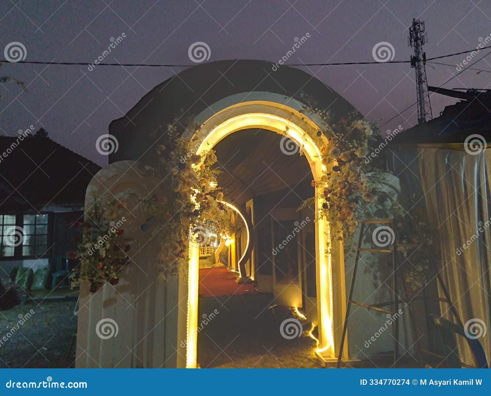 Gate and Hallway Decoration Stock Photo - Image of landmark, lighting ...