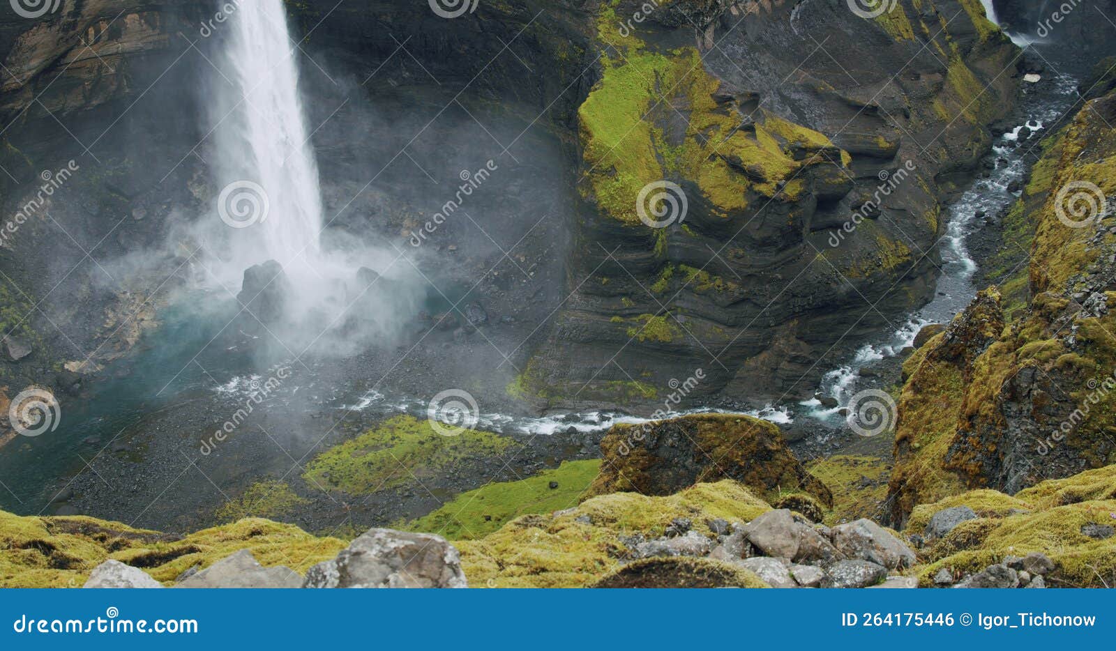 Most Beautiful Haifoss Waterfall in Iceland Highland Stock Photo ...