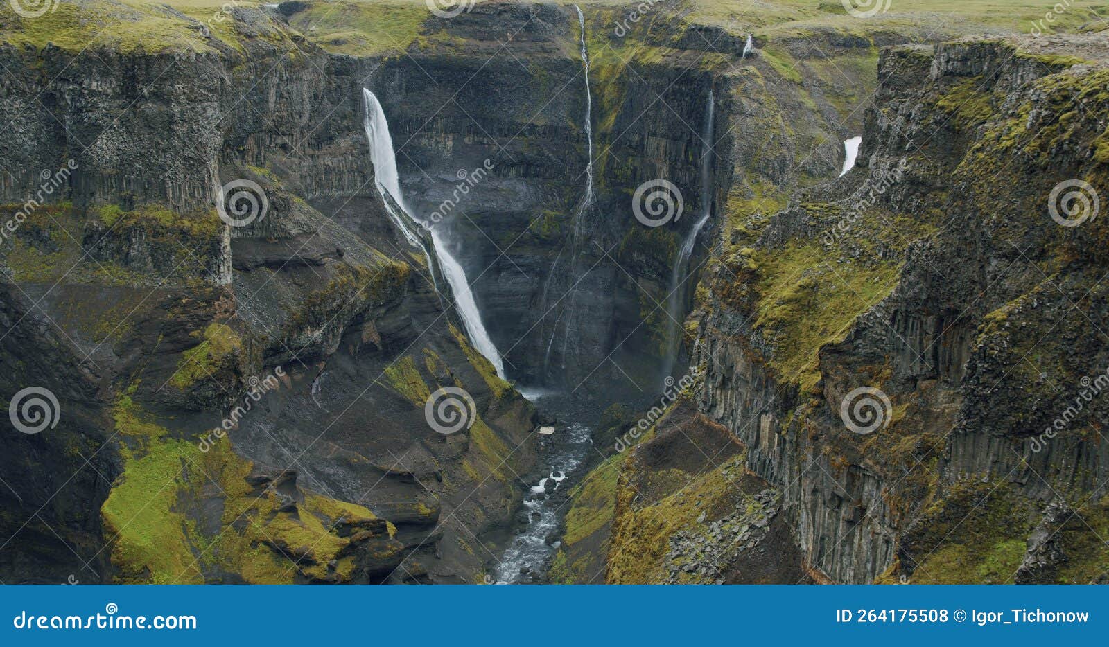 Most Beautiful Haifoss Waterfall in Iceland Highland Stock Photo ...