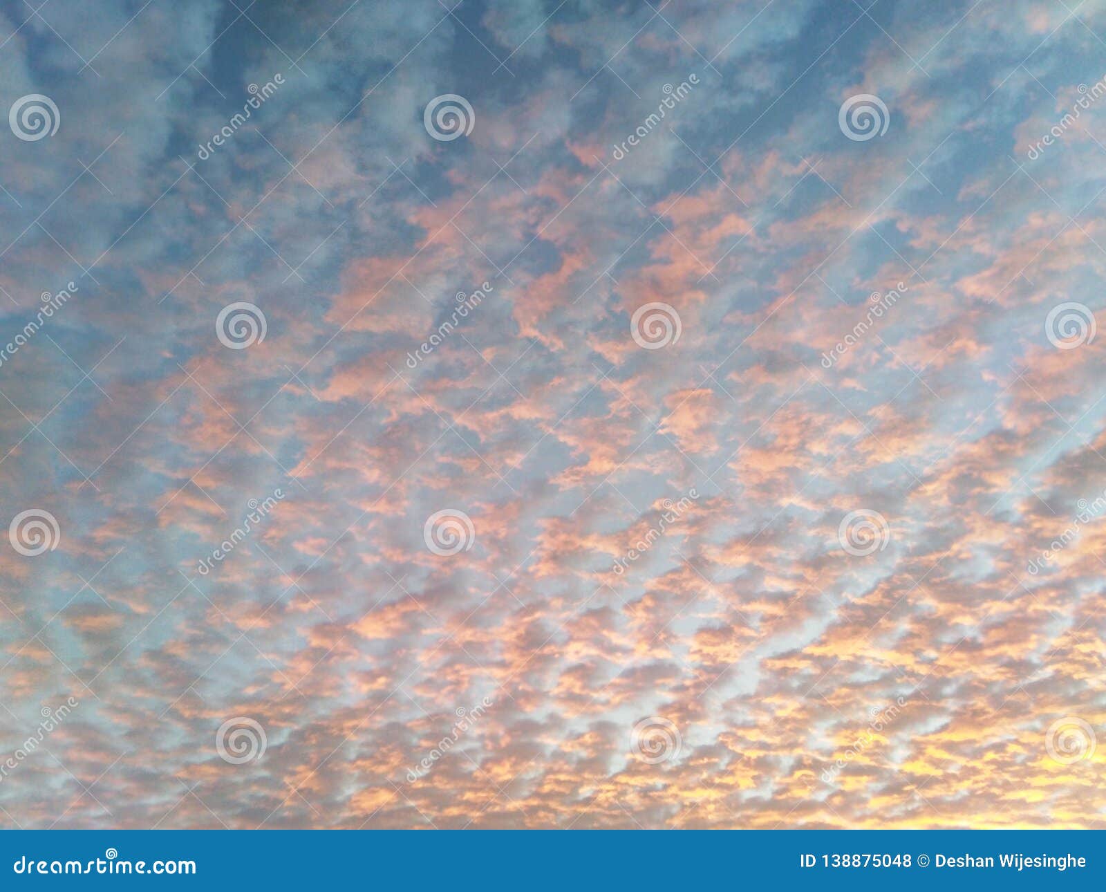 Peaceful Evening Sky with Colorful Clouds Stock Photo - Image of nature ...