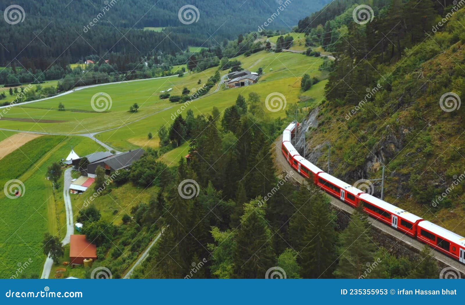 Most Beautiful Train with Mountains Stock Image - Image of train ...