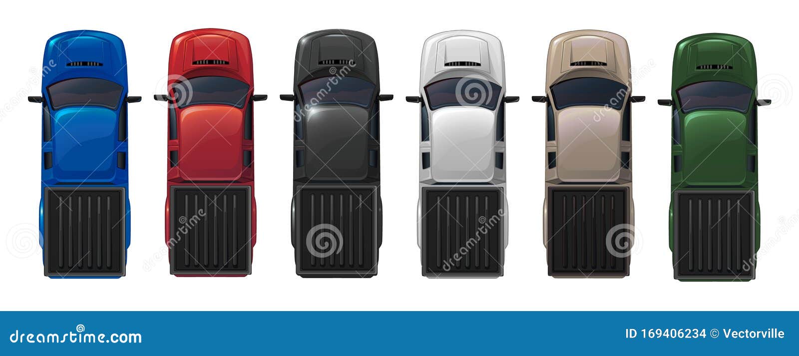 Most Common Pickup Car Top View for Parking or Architecture ...