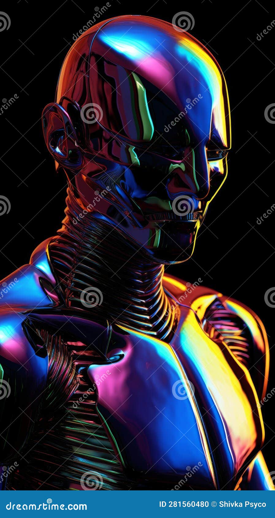 Most Dangerous Android Being on Black Background Generative AI Stock ...