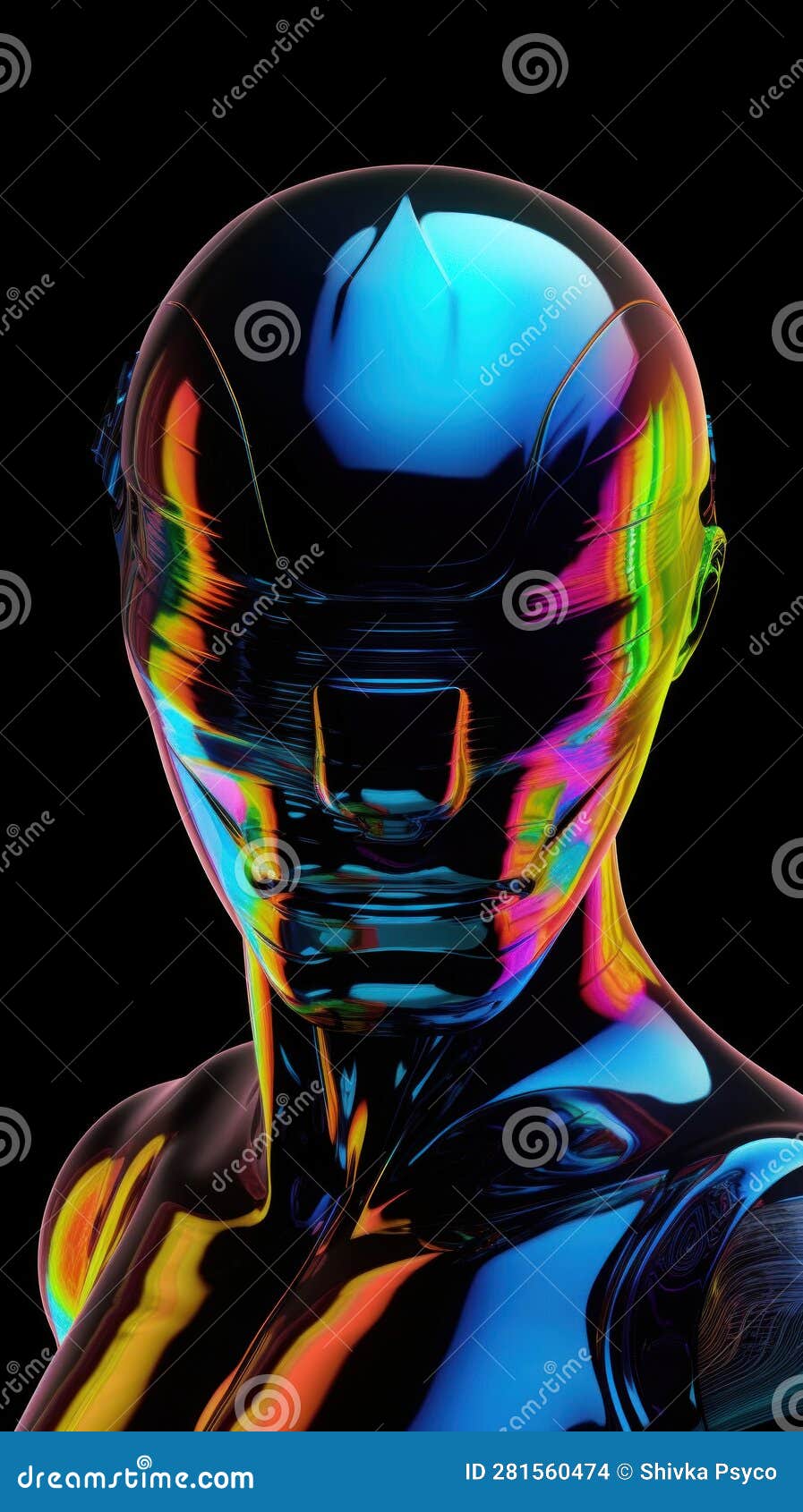 Most Dangerous Android Being Generative AI Stock Illustration ...