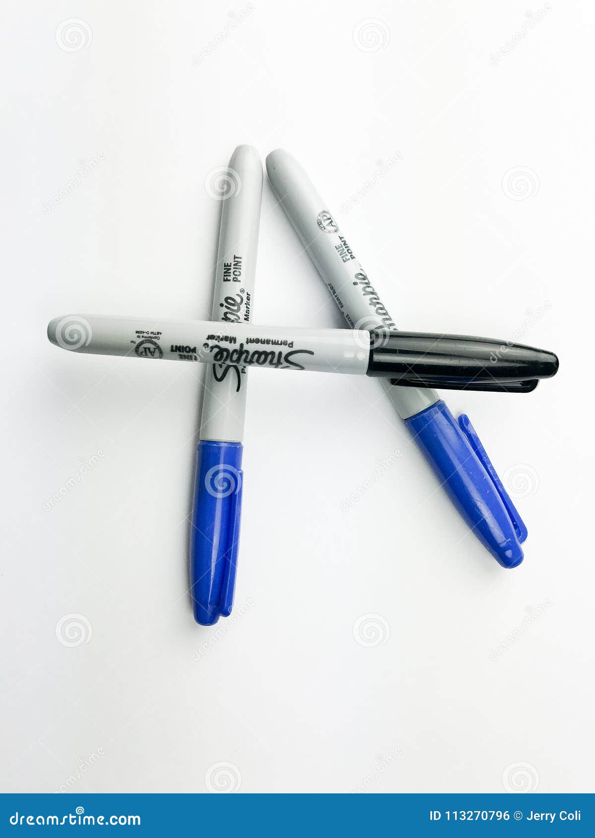 Blue and Black Sharpie Markers Editorial Photo - Image of permanent ...