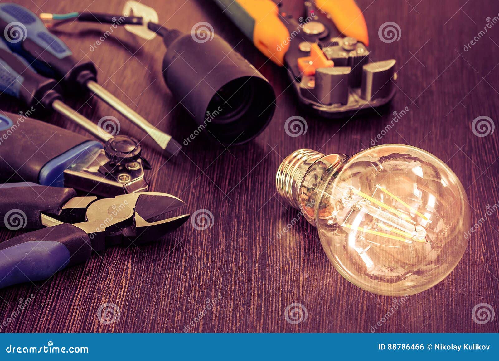 The Most Essential Set of Tools for Repairs Electricians Stock Photo ...