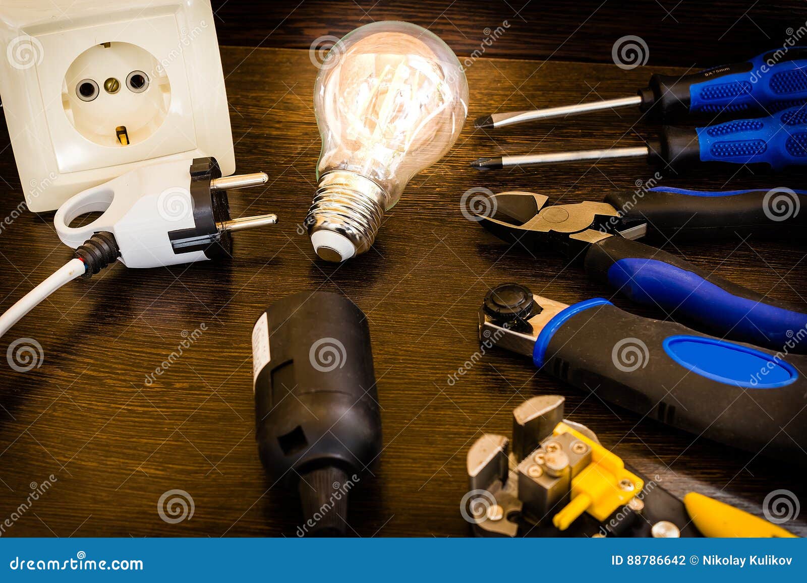 The Most Essential Set of Tools for Repairs Electricians Stock Photo ...