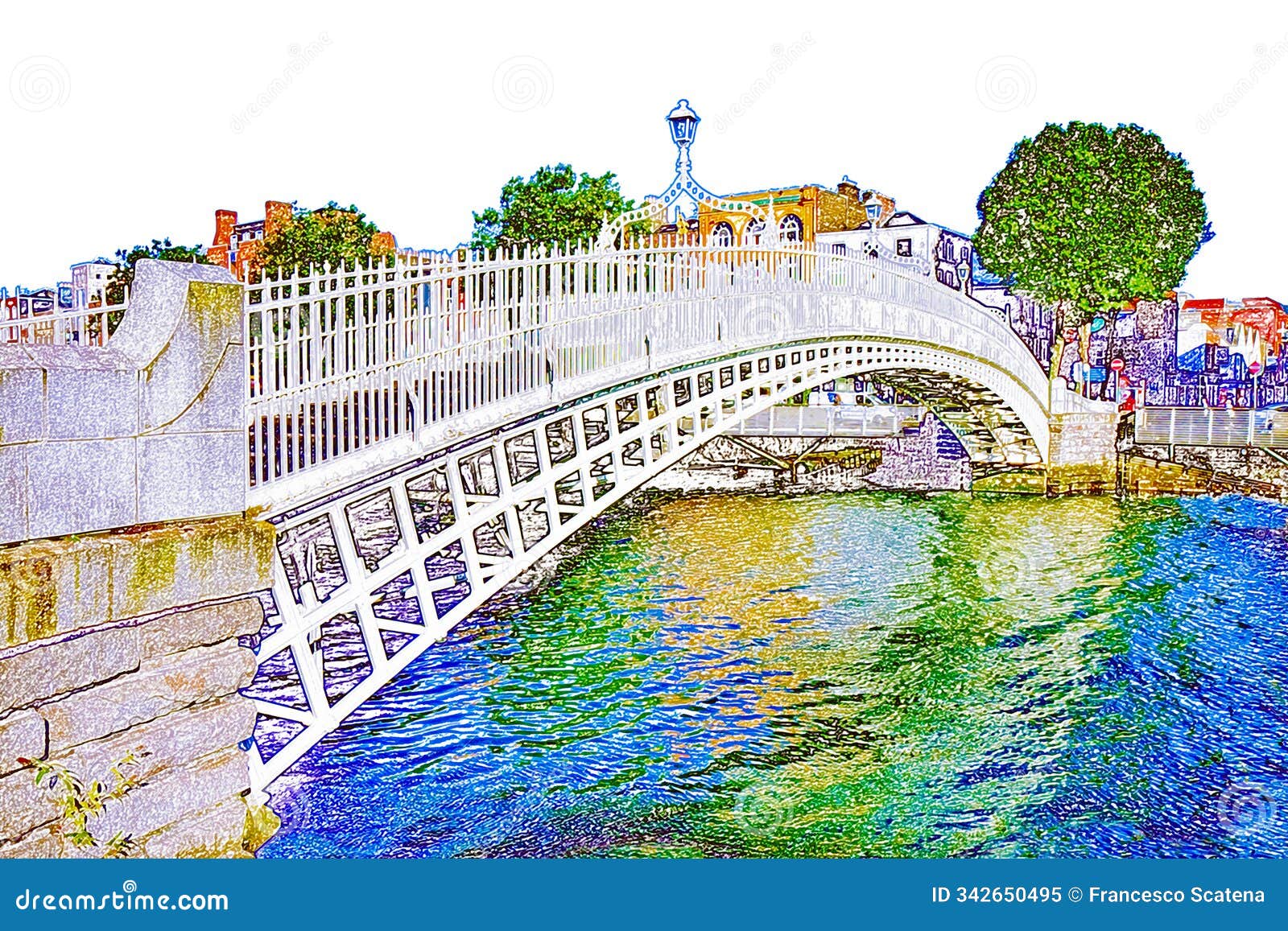 The Most Famous Bridge in Dublin Called Half Penny Bridge - Artistic ...