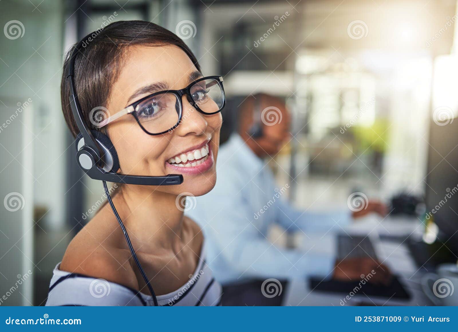 The Most Friendly Customer Service Agent in the Office. a Young ...