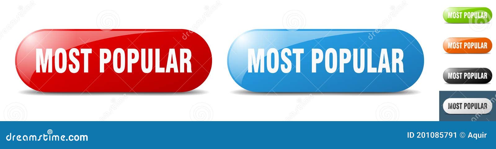 Most Popular Button. Key. Sign. Push Button Set Stock Vector ...