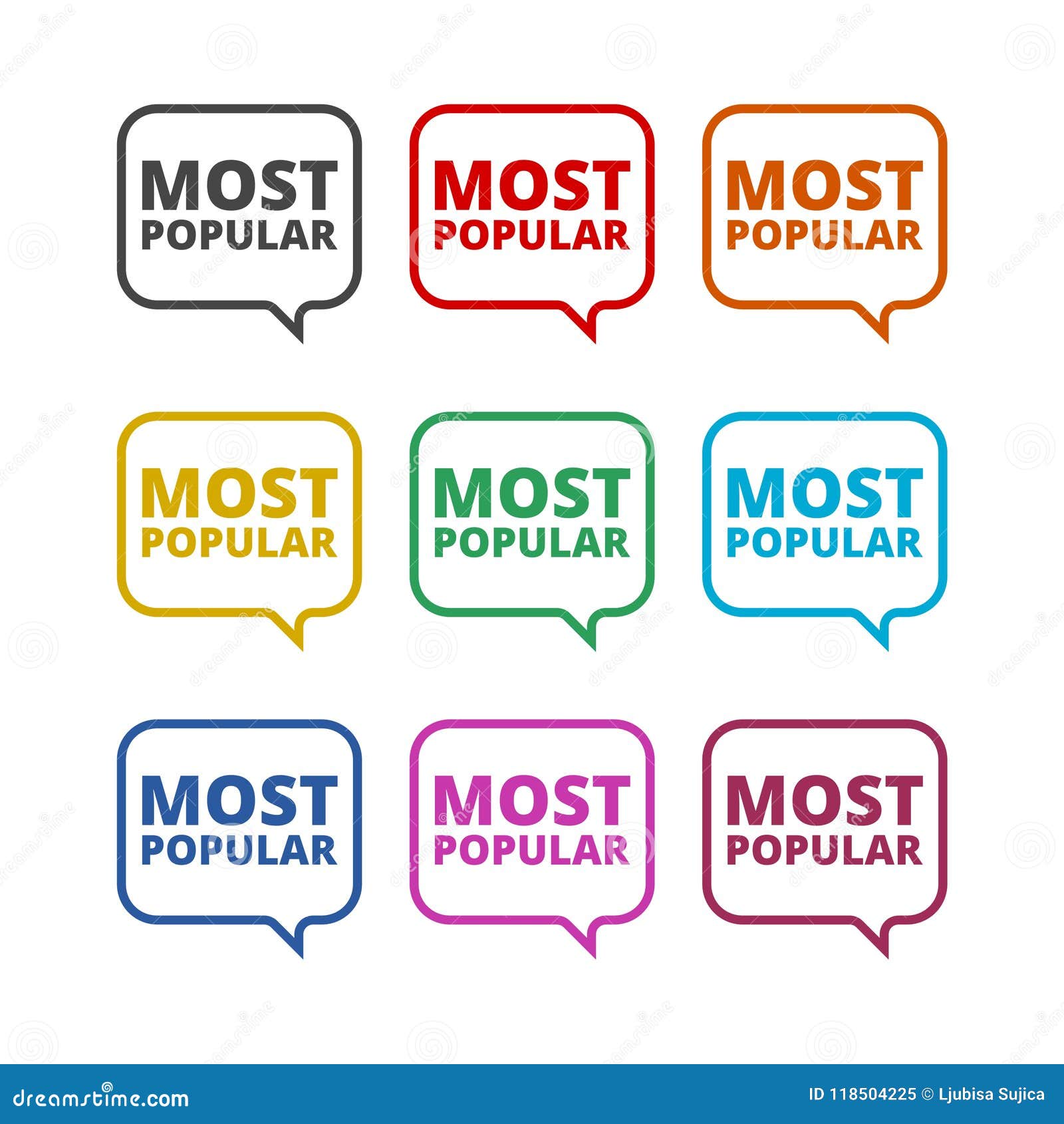 Most Popular Icon, Color Icons Set Stock Vector - Illustration of green ...