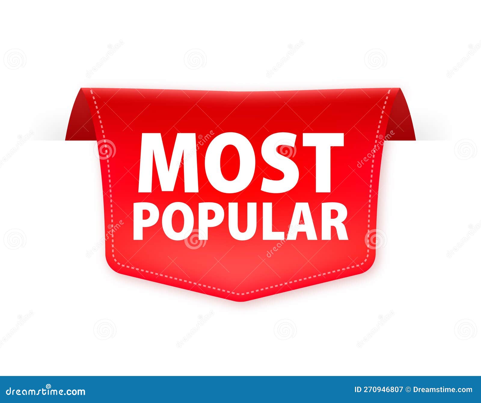 Most Popular Red Label with Ribbon. Vector Illustration Stock Vector ...