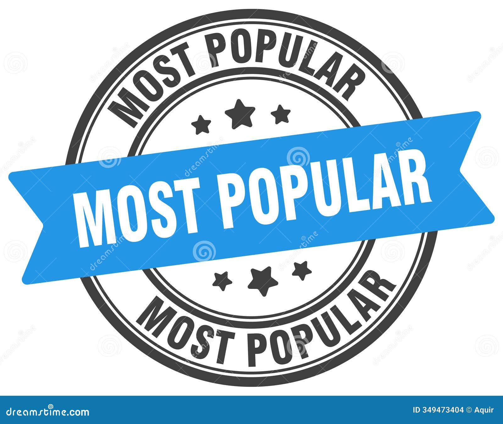 Most Popular Stamp. Most Popular Label on Transparent Background. Round ...