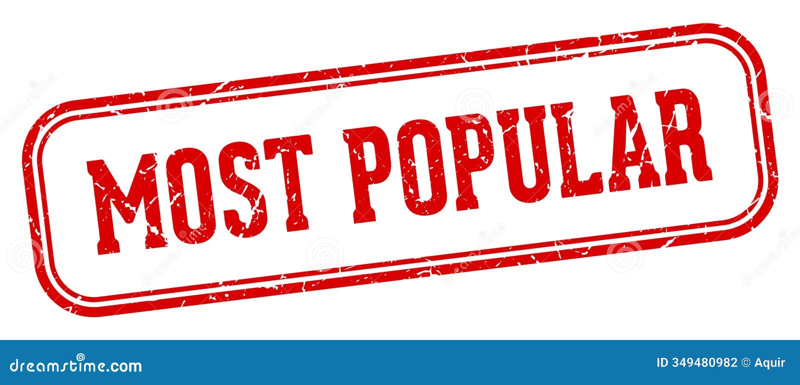 Most Popular Stamp. Most Popular Rectangular Stamp on White Background ...
