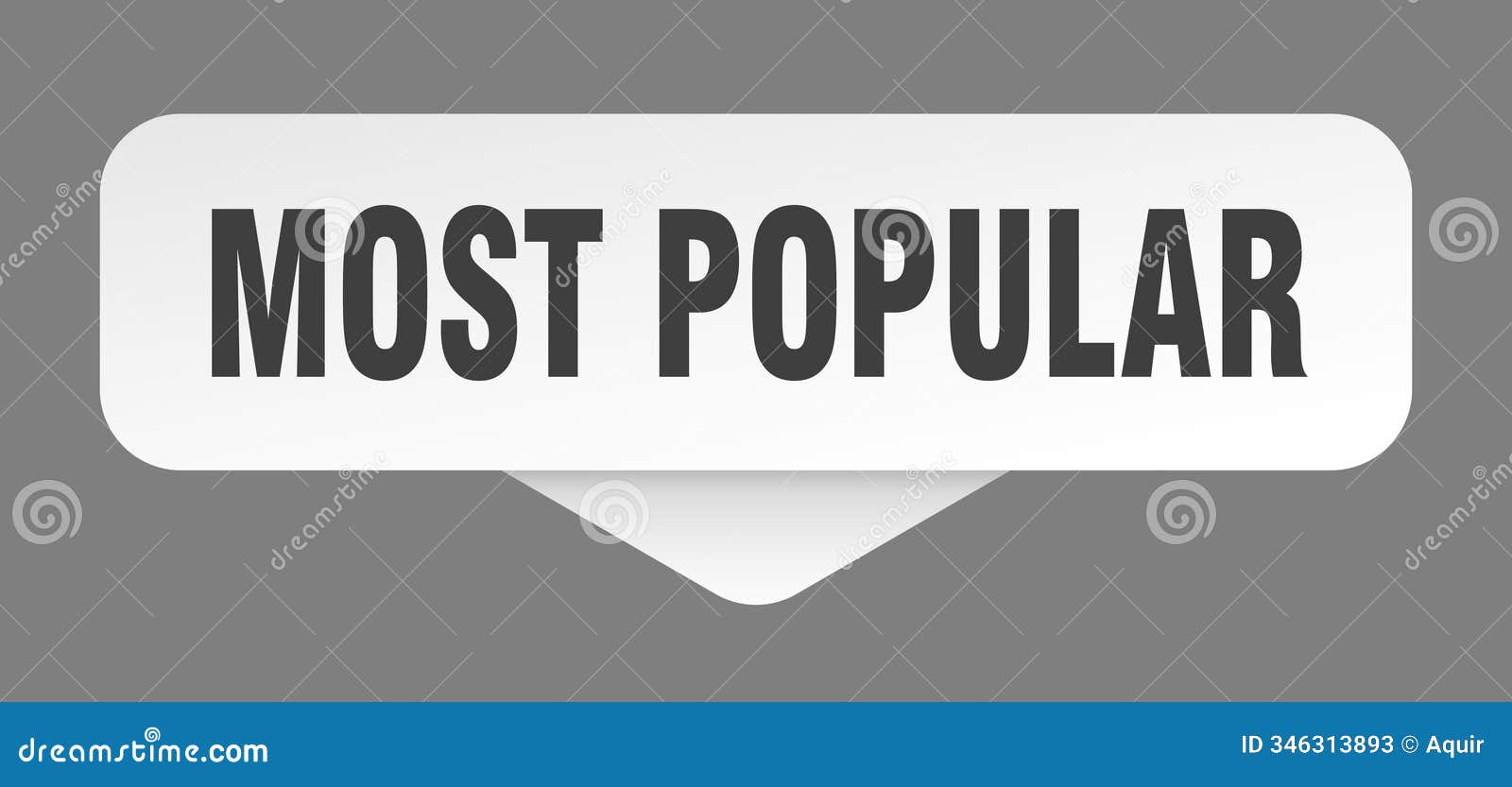 Most Popular Sticker. Most Popular Sign Isolated on Gray Background ...
