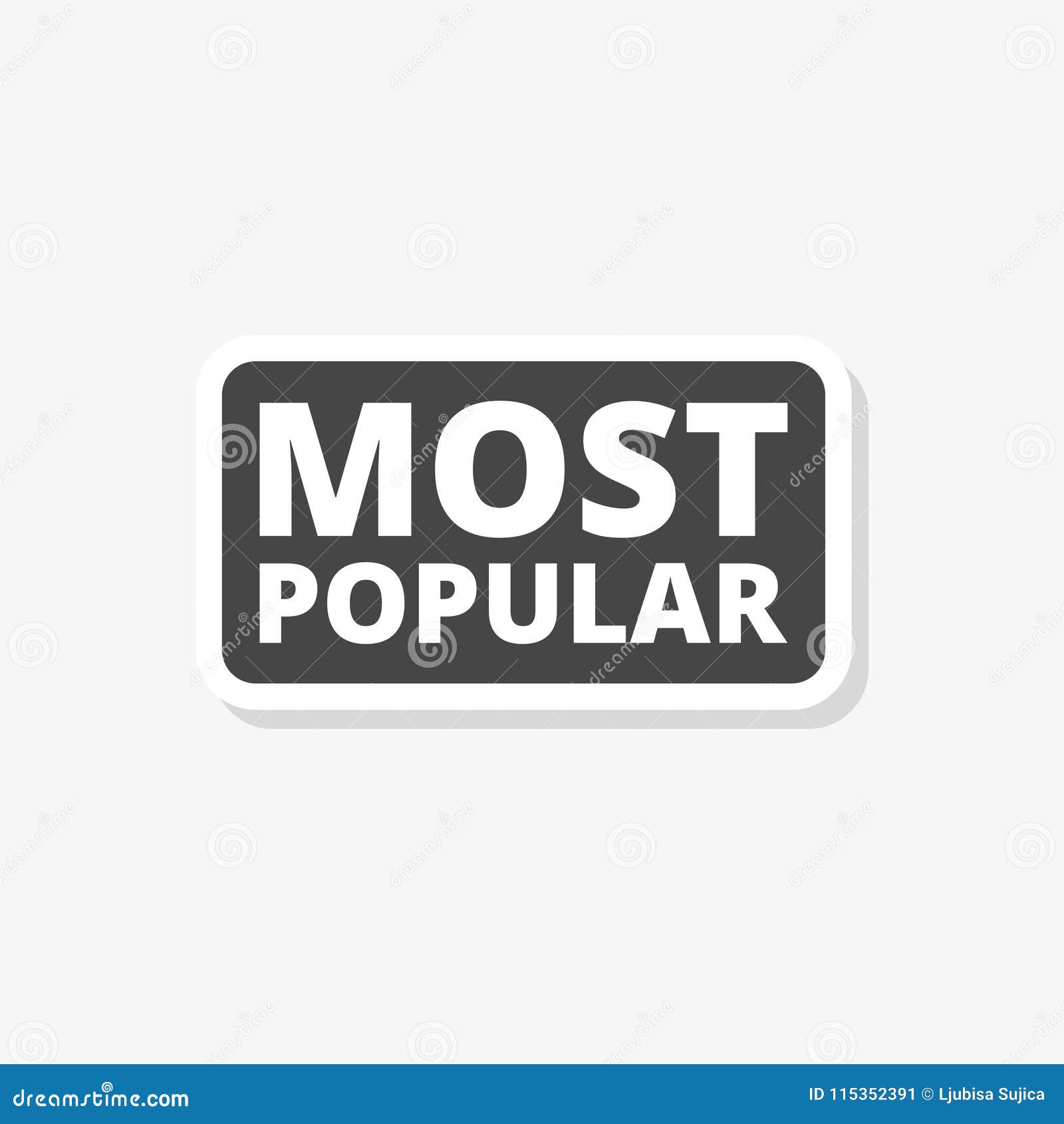Most Popular Sticker, Simple Vector Icon Stock Vector - Illustration of ...