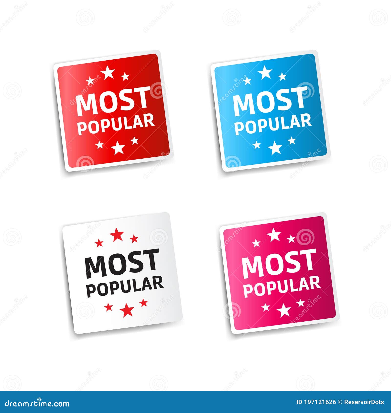 Most Popular Stickers stock vector. Illustration of sticky - 197121626