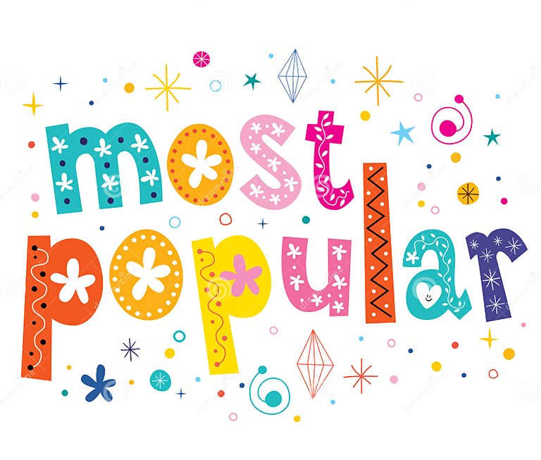 Most Popular Text Decorative Lettering Type Design Stock Vector ...