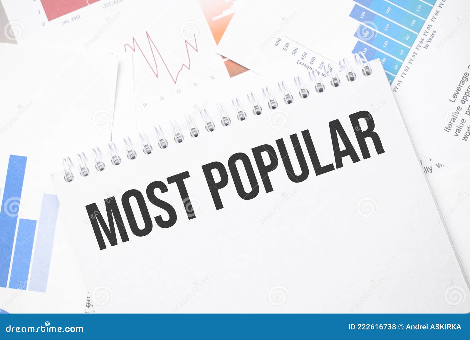Most Popular Text on Paper on the Chart Background with Pen Stock Photo ...