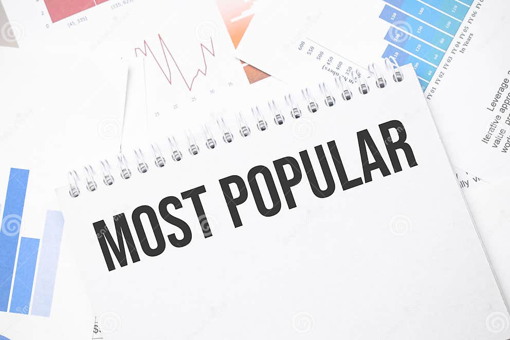Most Popular Text on Paper on the Chart Background with Pen Stock Photo ...