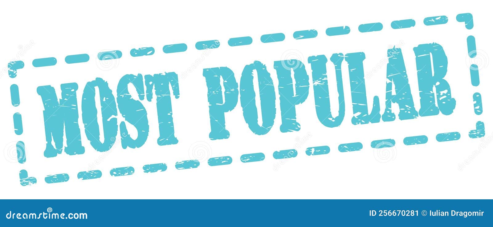 MOST POPULAR Text Written on Blue Stamp Sign Stock Illustration ...
