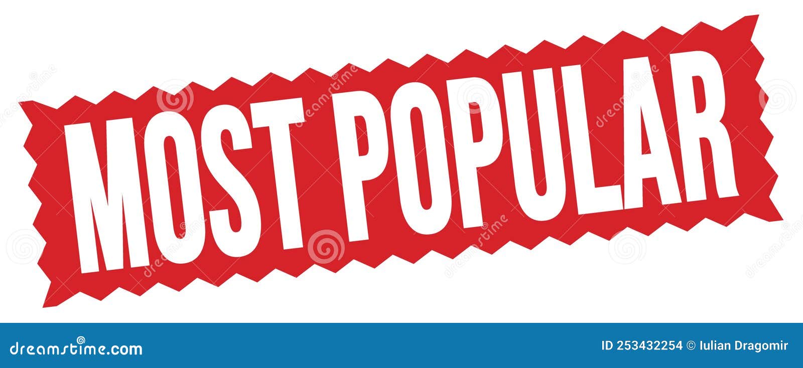 MOST POPULAR Text Written on Red Stamp Sign Stock Illustration ...