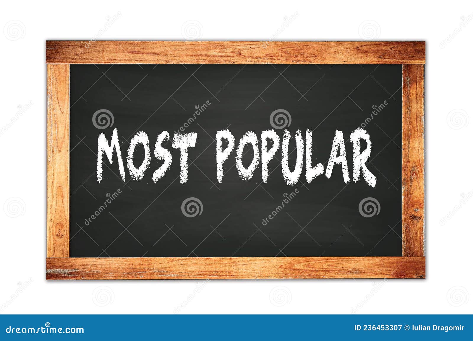 MOST POPULAR Text Written on Wooden Frame School Blackboard Stock ...