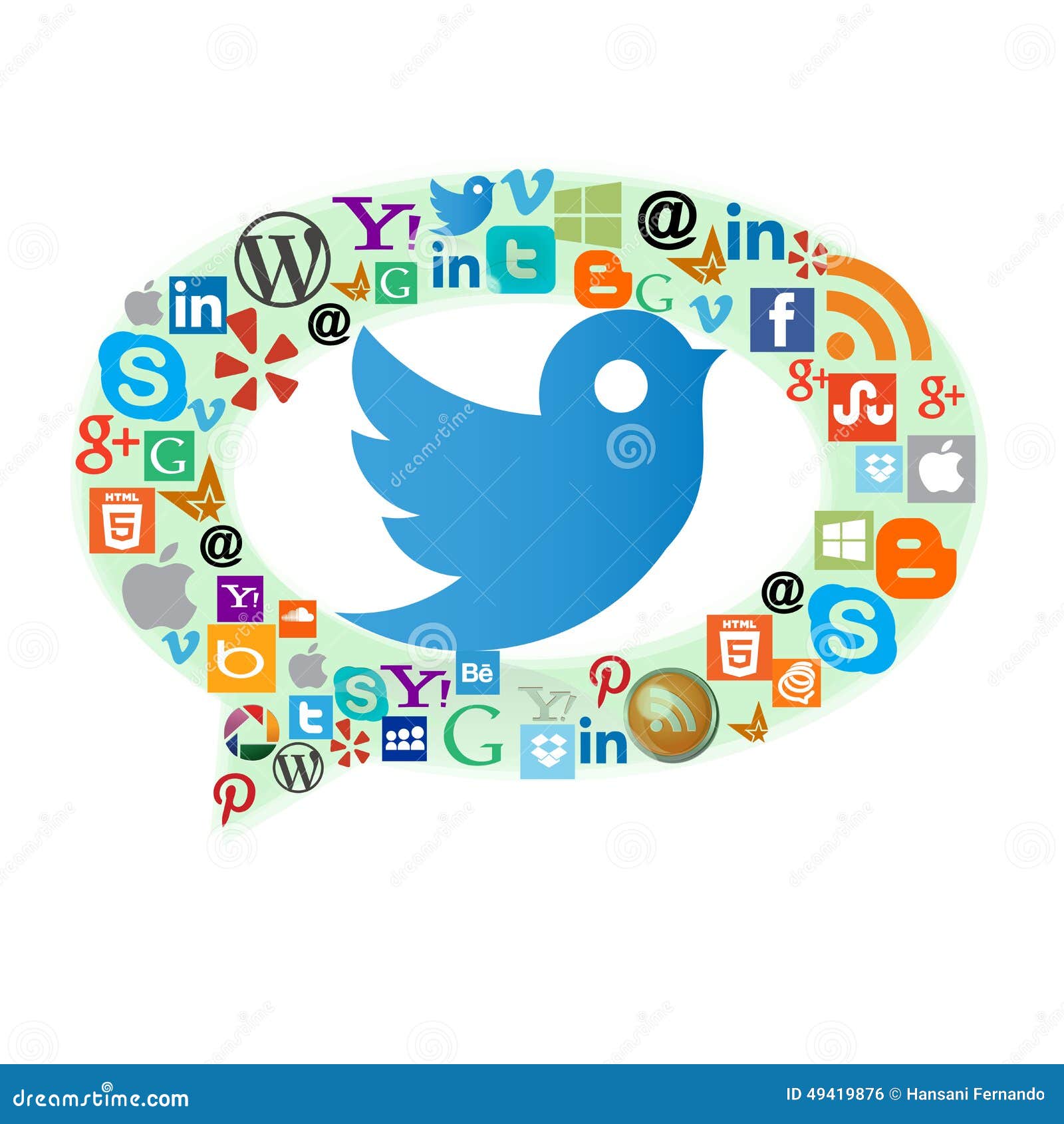 Twitter Bird Logo. Realistic Social Media Icon Logotype. Twitter ...