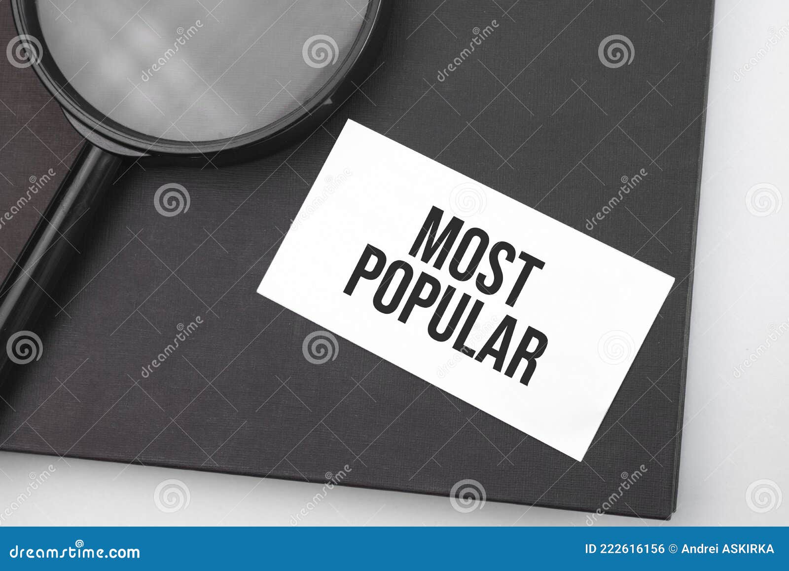 Most Popular Word on Paper through Magnifying Lens Stock Photo - Image ...