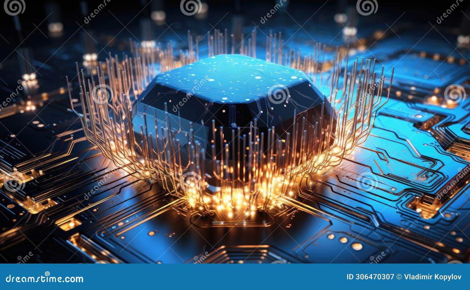 The Most Powerful Processor of an Electronic Device Stock Illustration ...