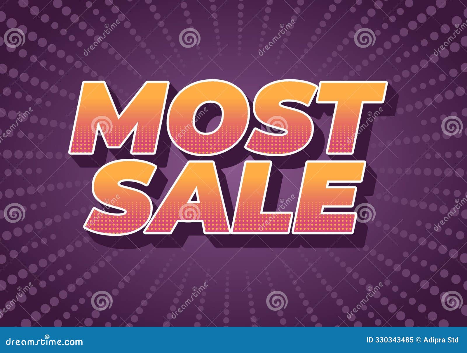 Most Sale. Text Effect in 3D Style with Good Colors Stock Illustration ...