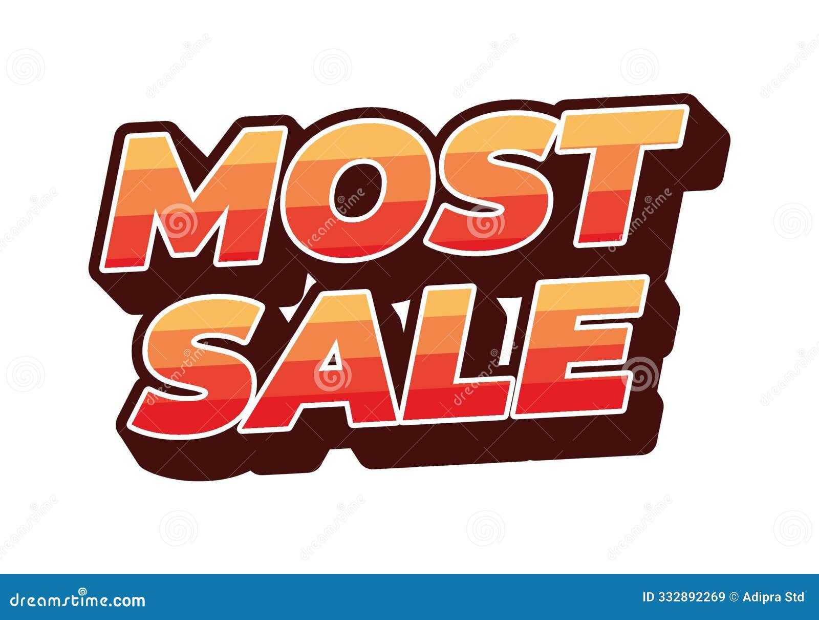 Most Sale. Text Effect in 3D Style with Good Colors Stock Illustration ...