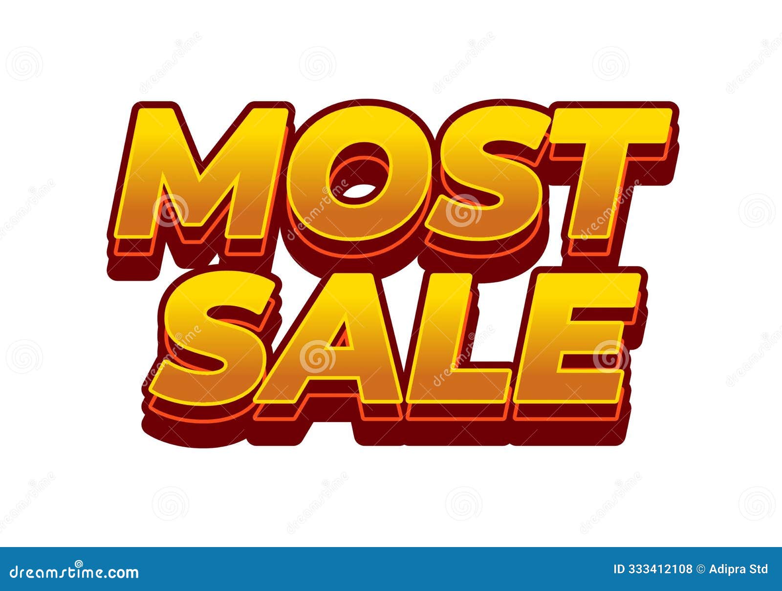 Most Sale. Text Effect in 3D Style with Good Colors Stock Illustration ...