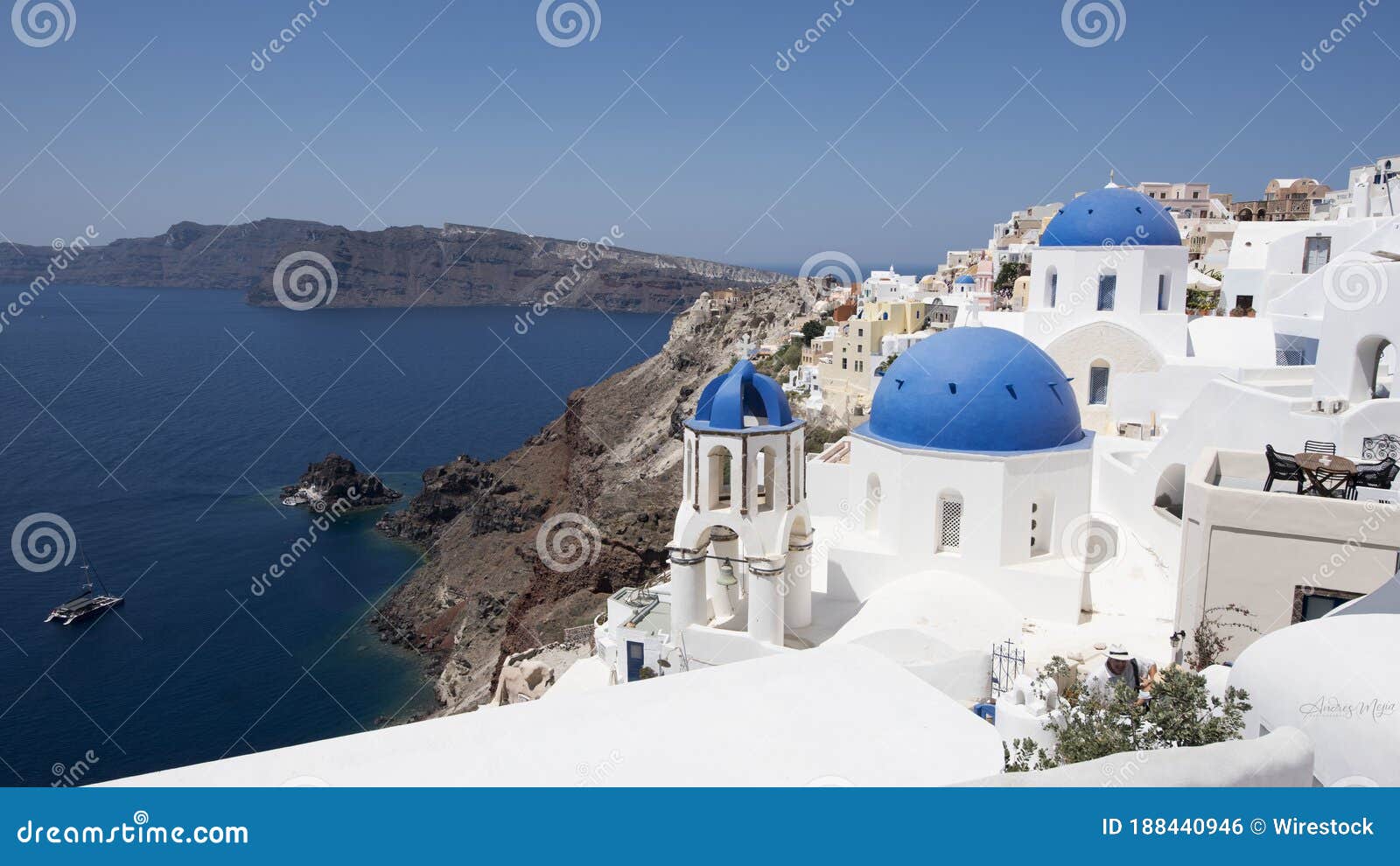 Santorini View stock photo. Image of white, mediterranean - 188440946
