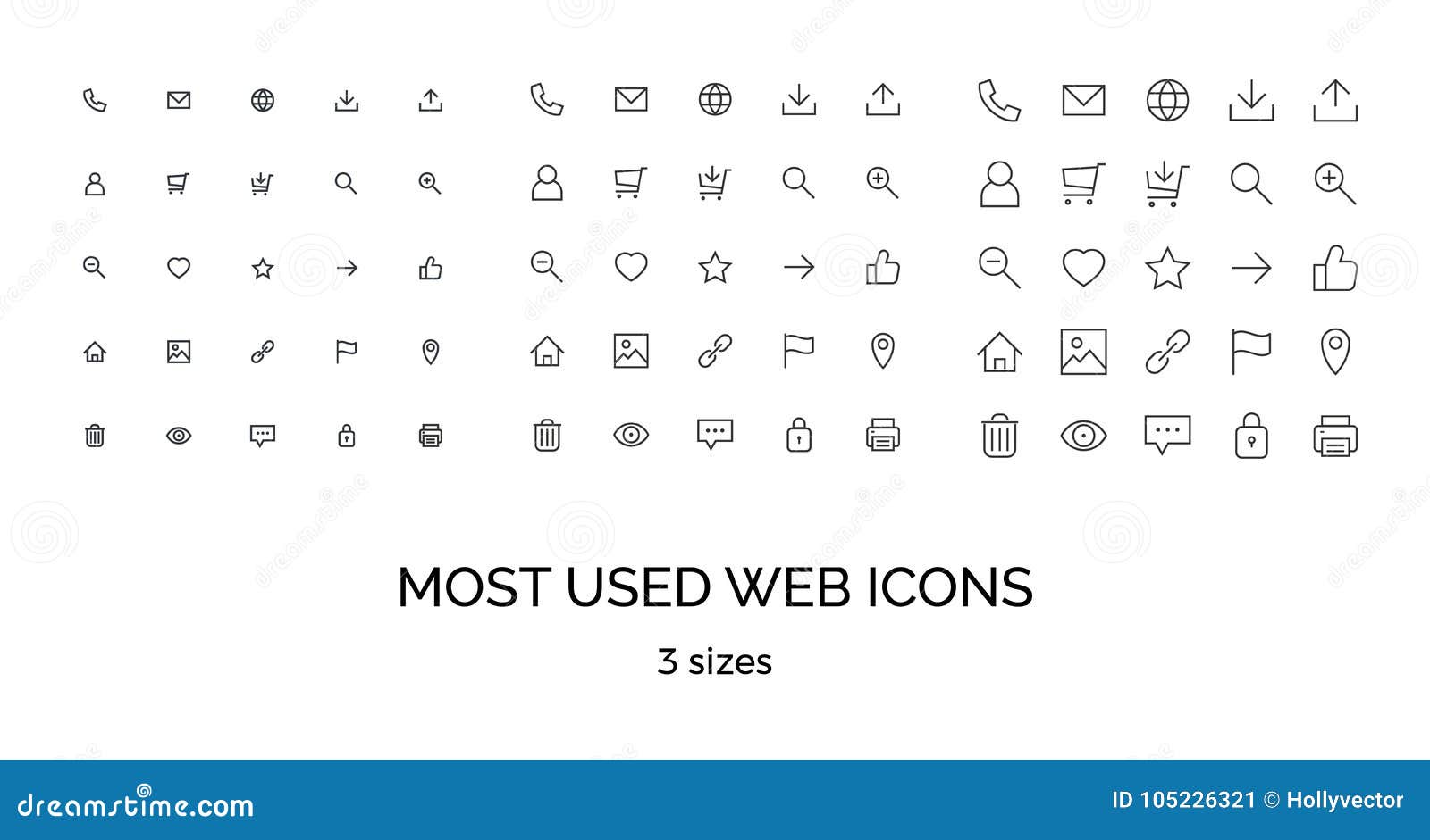 Most Used Webdesign Icons, Ui Set Stock Vector - Illustration of ...