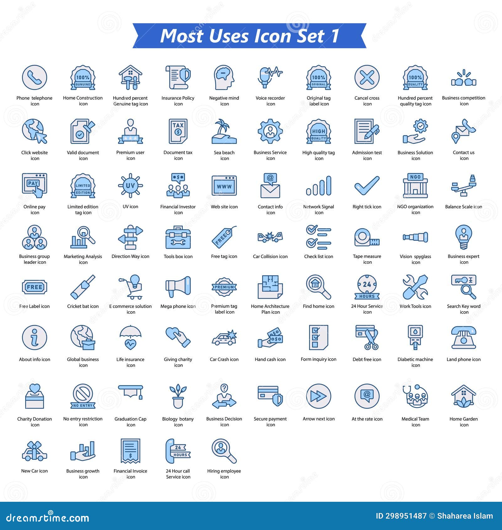 Most Uses Icon Set 1 stock illustration. Illustration of recorder ...