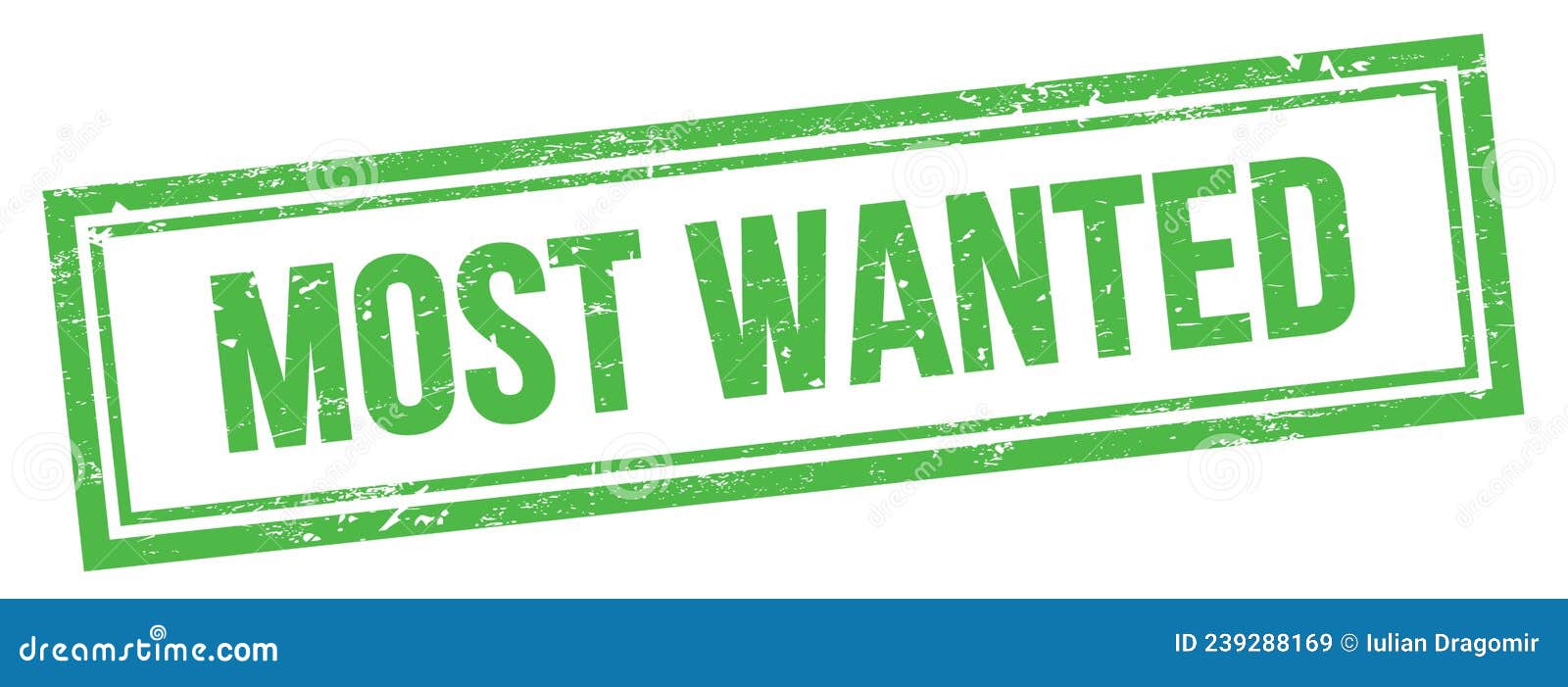MOST WANTED Text on Green Grungy Vintage Stamp Stock Illustration ...
