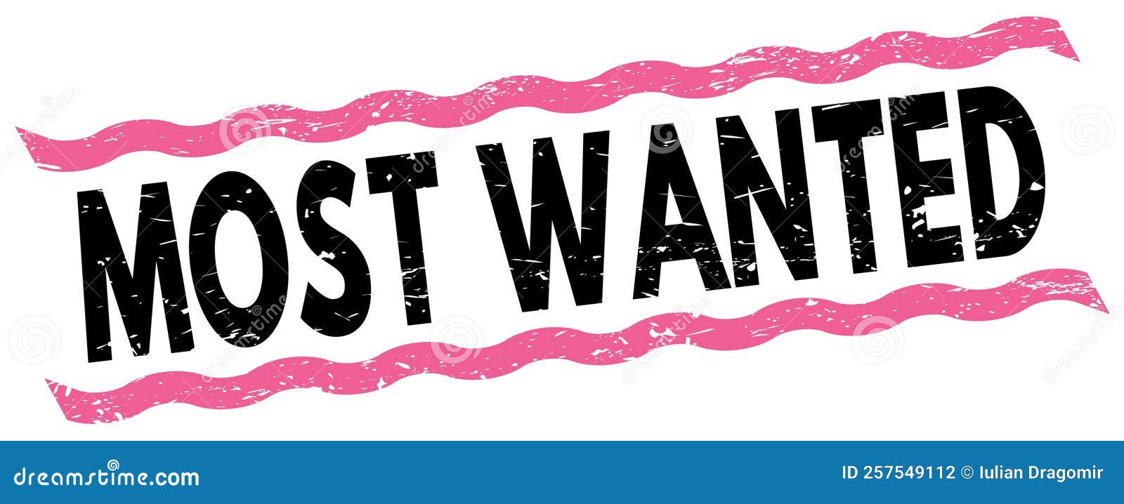MOST WANTED Text on Pink-black Lines Stamp Sign Stock Illustration ...