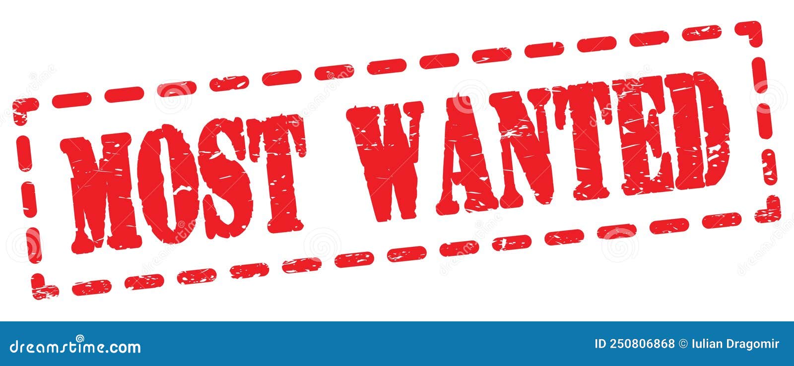 MOST WANTED Text Written on Red Stamp Sign Stock Illustration ...