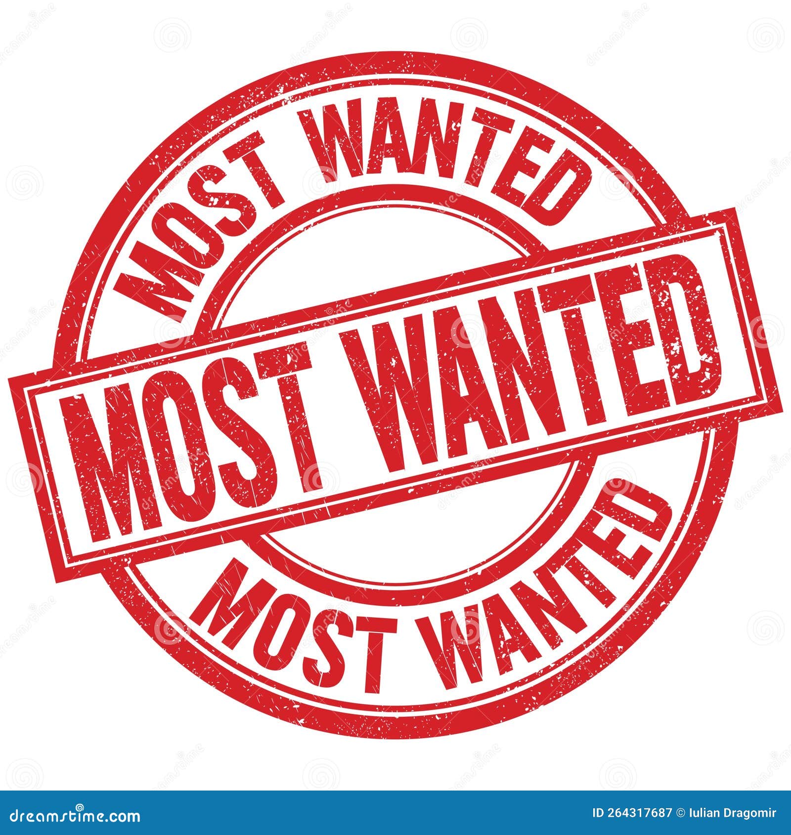 MOST WANTED Written Word on Red Stamp Sign Stock Illustration ...